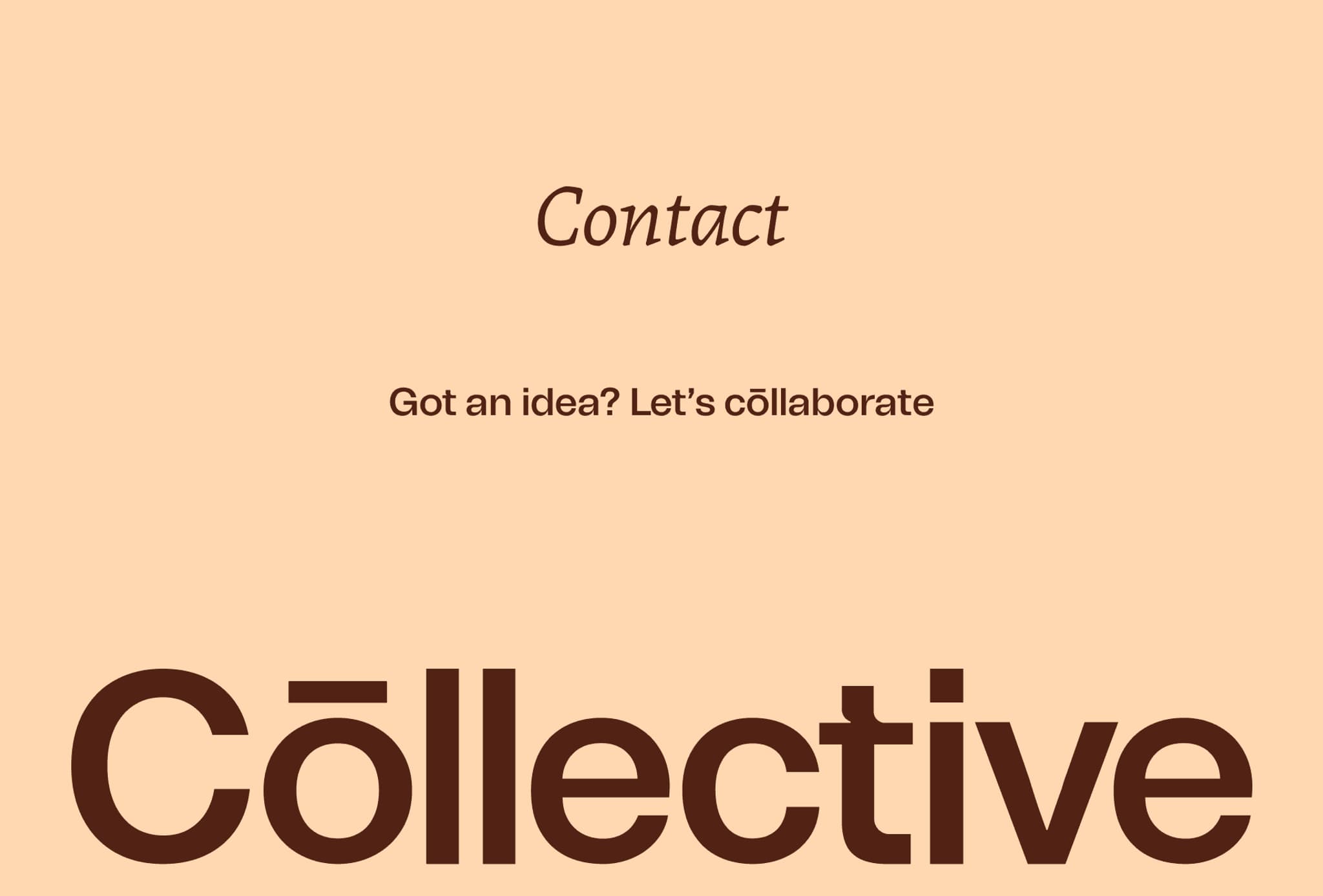 Contact & Collaboration | Collective Design Agency